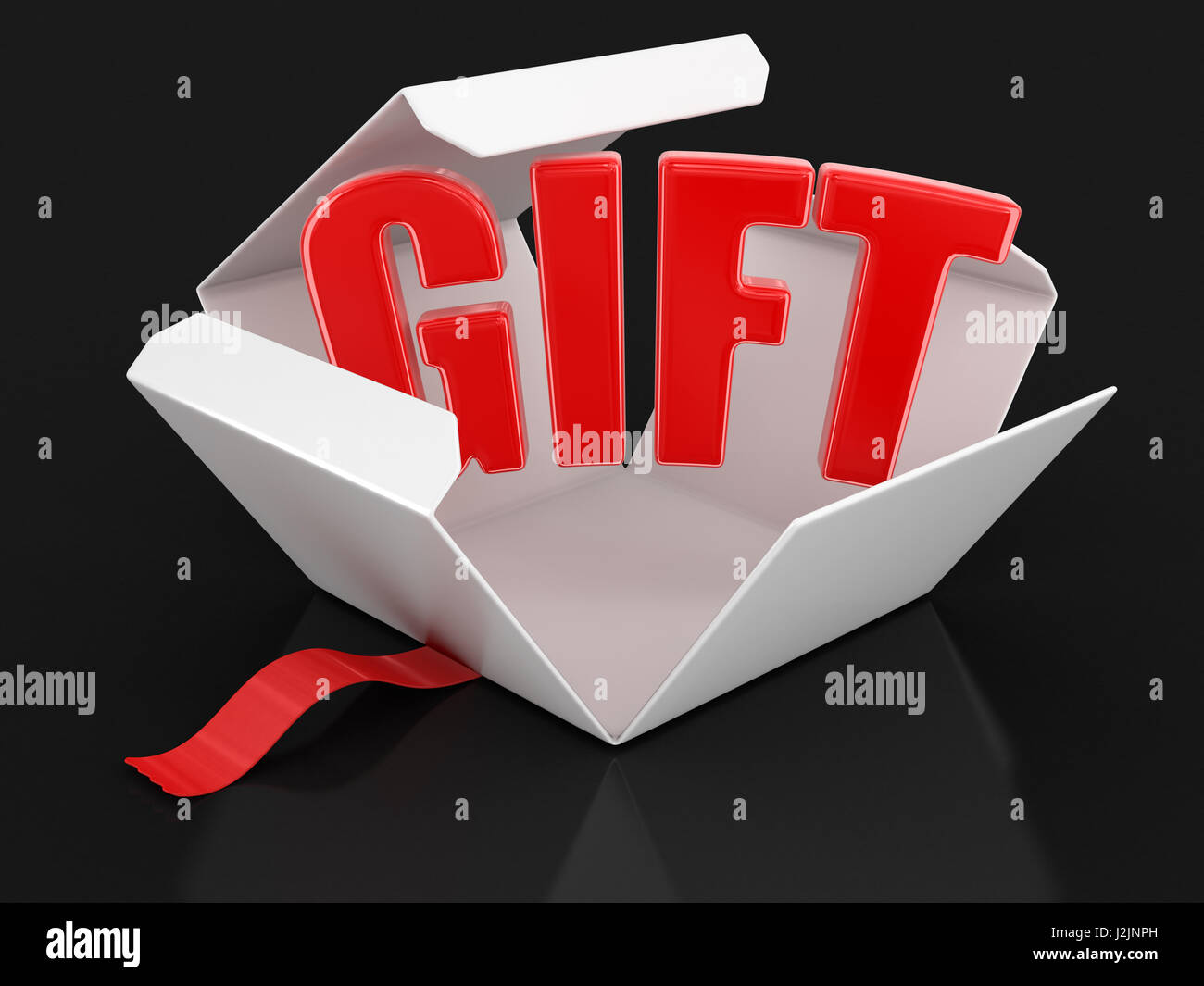 Open package with Gift. Image with clipping path Stock Photo - Alamy