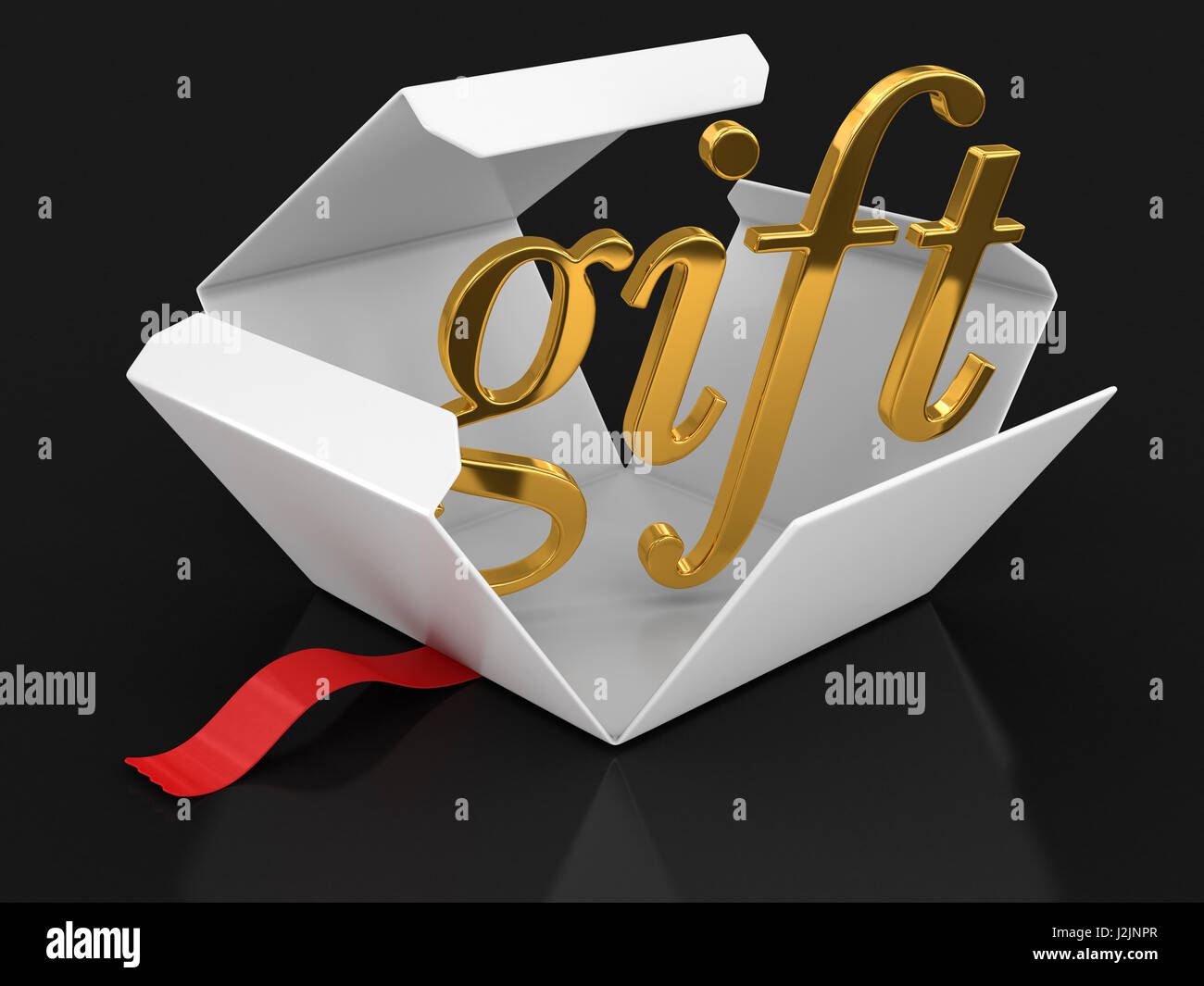 Open package with Gift. Image with clipping path Stock Photo - Alamy