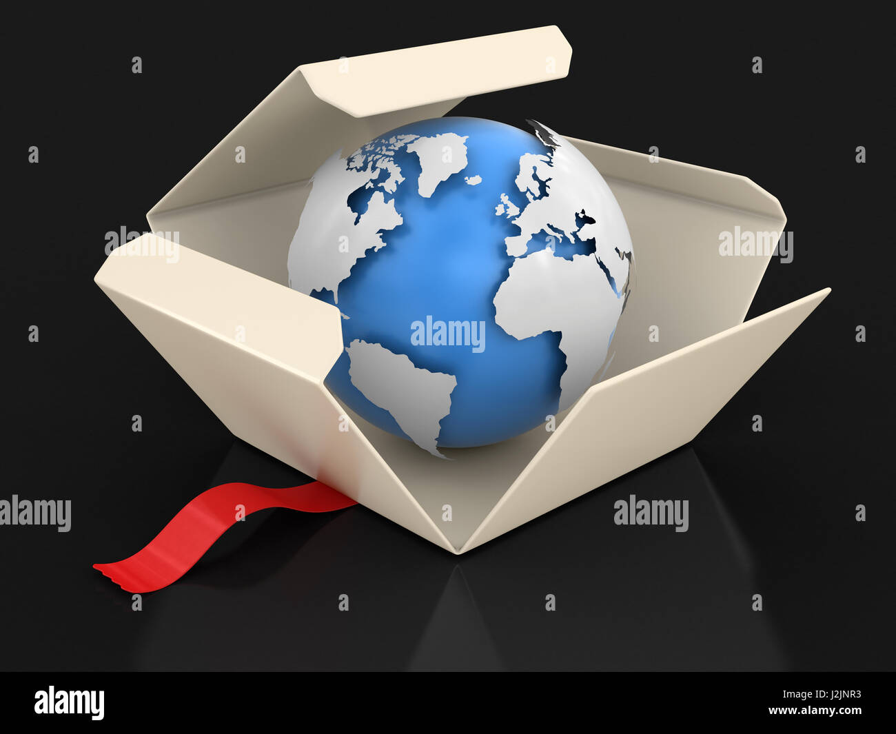 Open package with Globe. Image with clipping path Stock Photo - Alamy