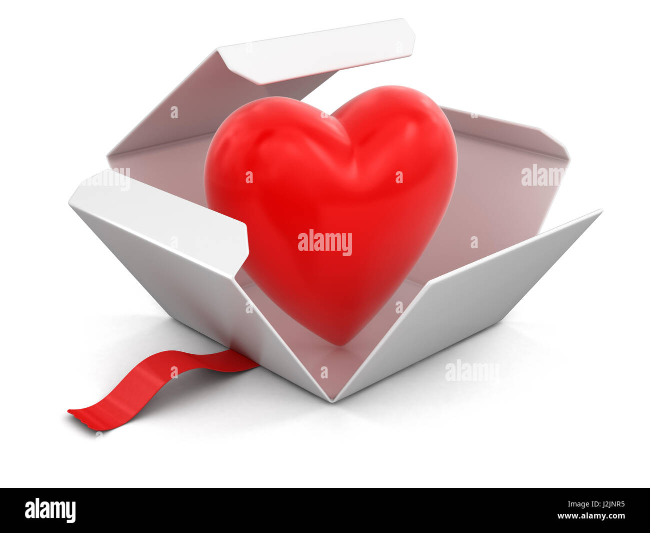 Open mailbox with heart. Image with clipping path Stock Photo - Alamy