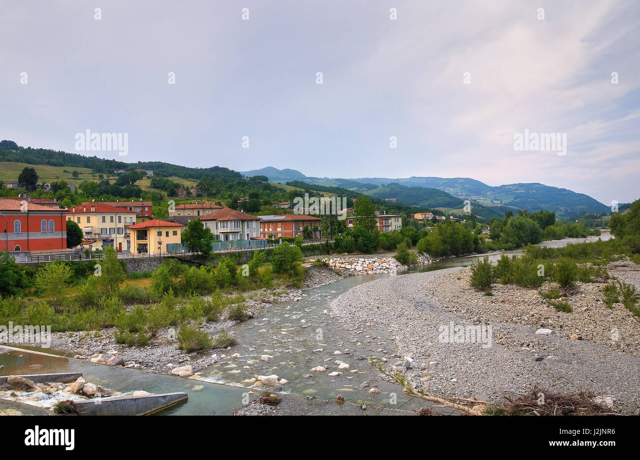 Panoramic view of Bettola. Emilia-Romagna. Italy Stock Photo - Alamy