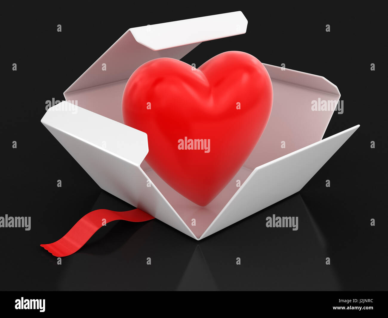 Open mailbox with heart. Image with clipping path Stock Photo - Alamy