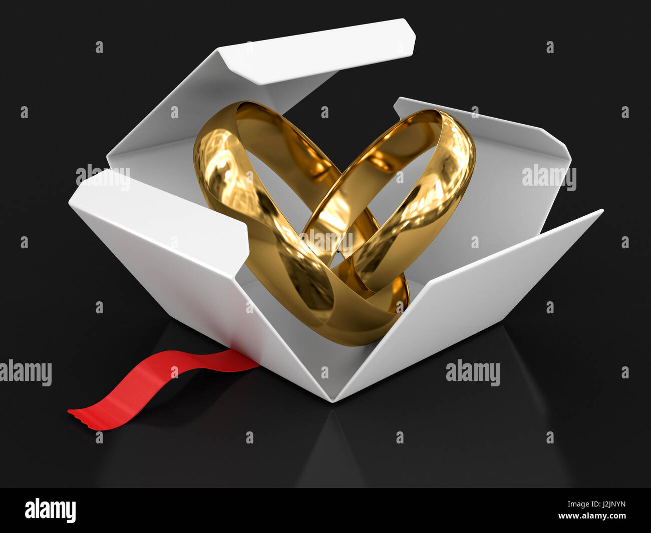 Open package with rings. Image with clipping path Stock Photo - Alamy