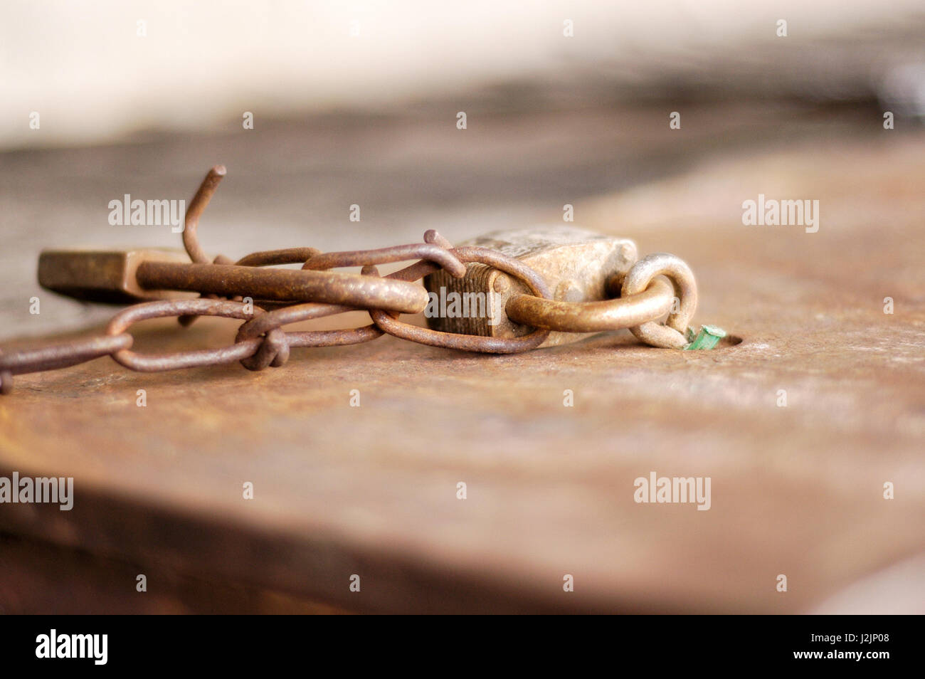 A rusty lock and chain in New York City Stock Photo - Alamy