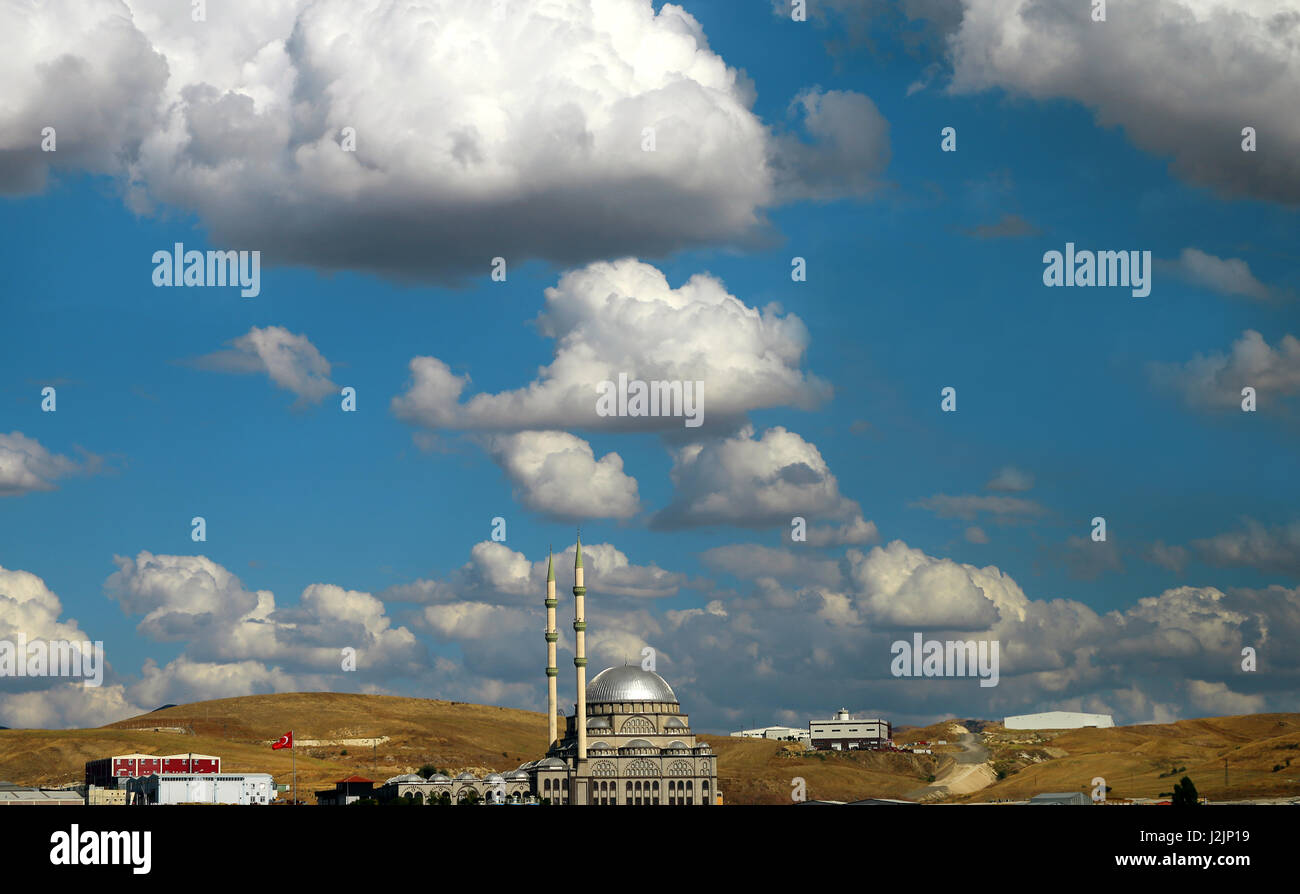 The beautiful landscape of Turkey the mosque on sky background with ...