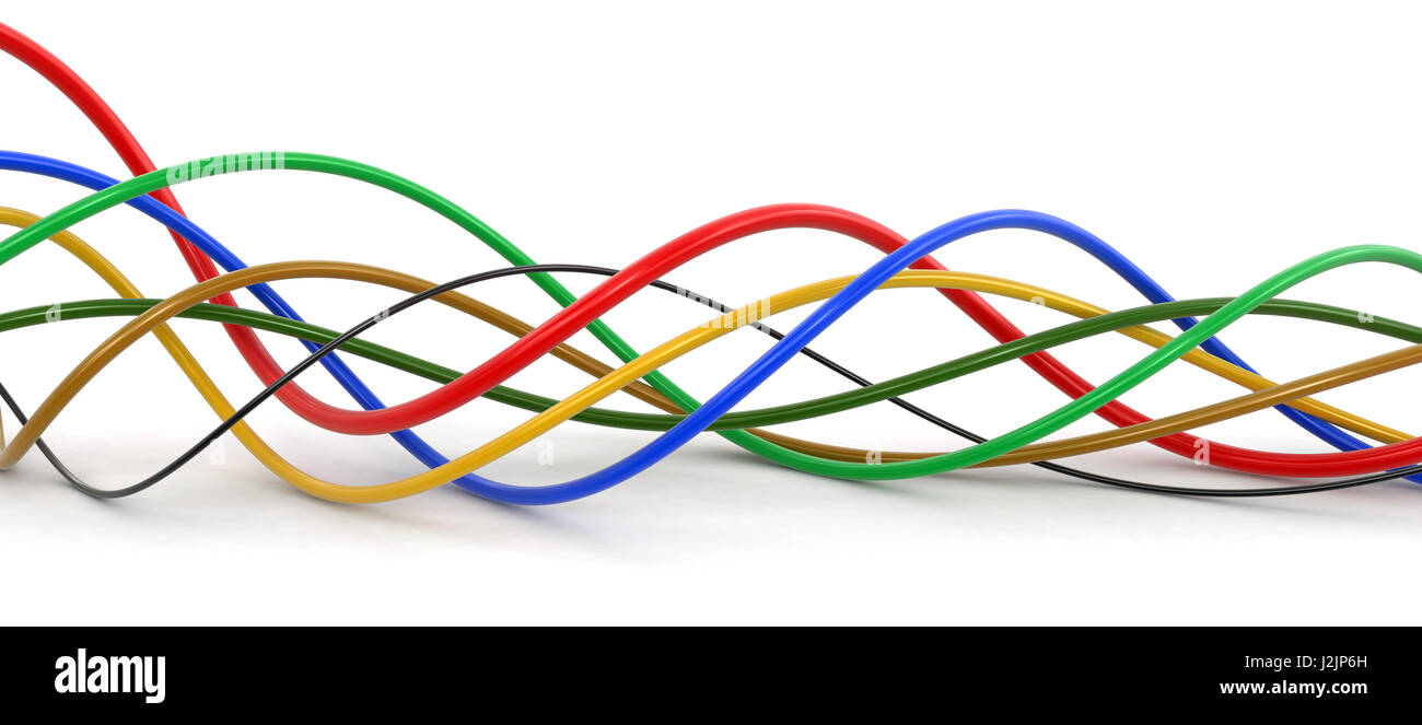 Colored cables. Image with clipping path Stock Photo - Alamy