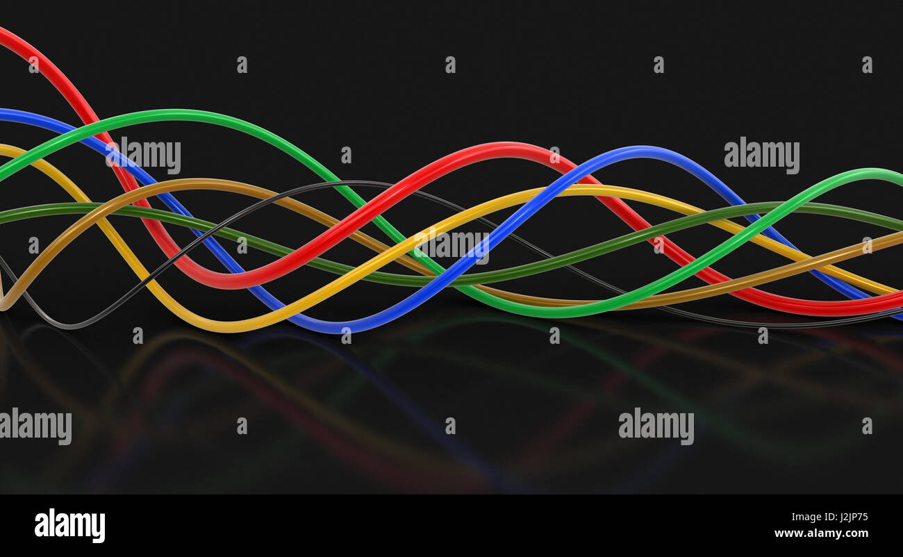 Colored cables. Image with clipping path Stock Photo - Alamy