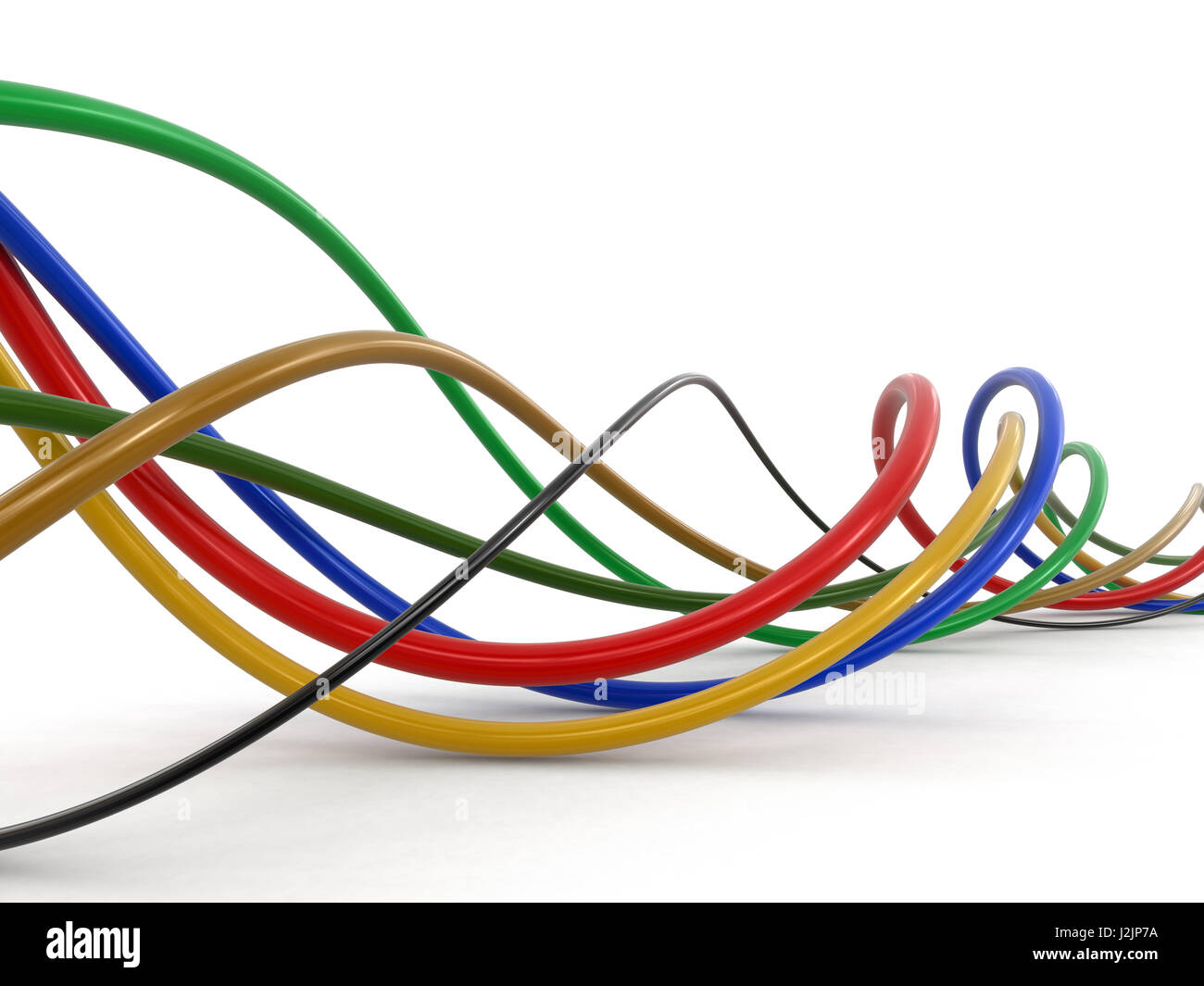Colored cables. Image with clipping path Stock Photo - Alamy