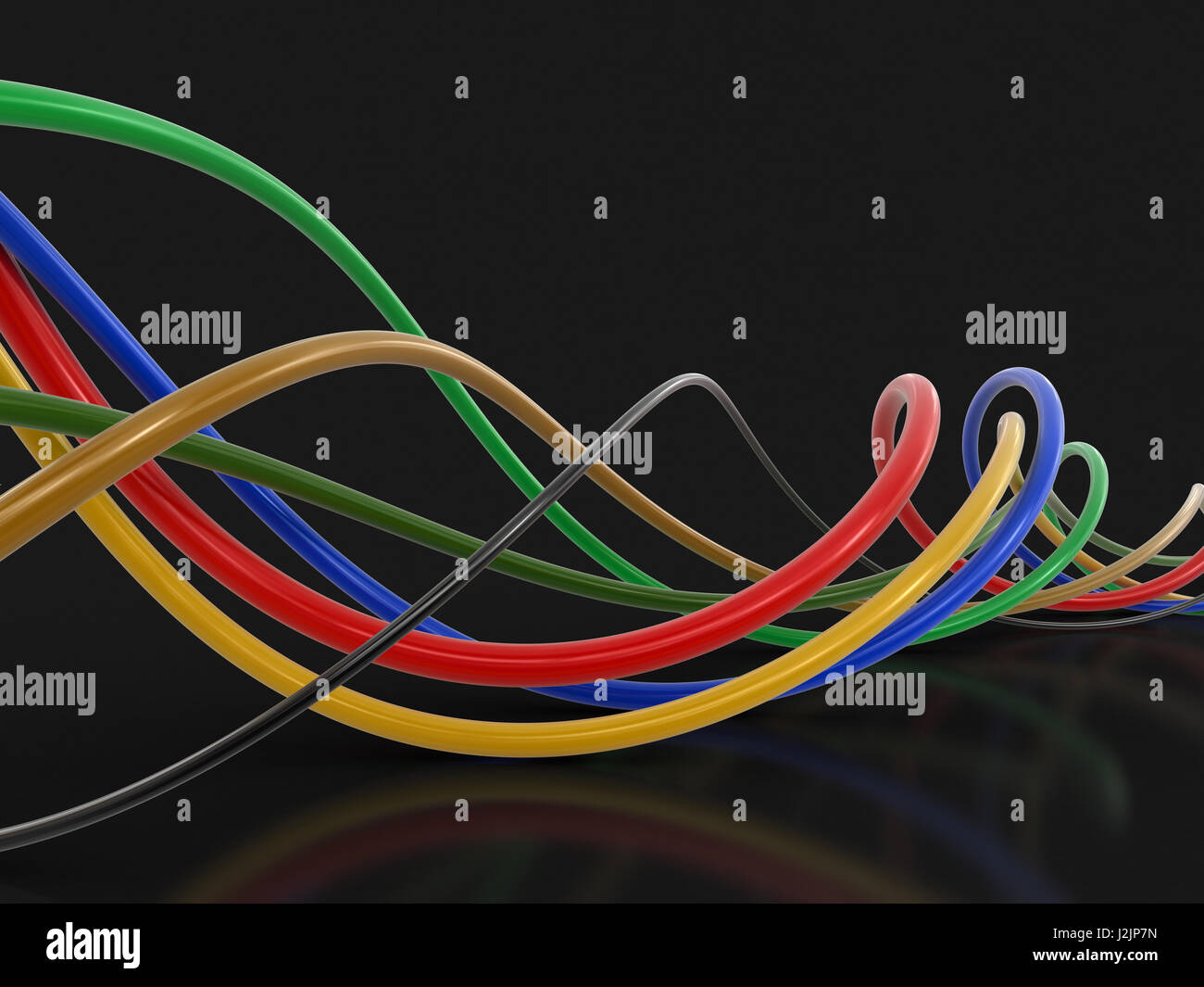 Colored cables. Image with clipping path Stock Photo - Alamy