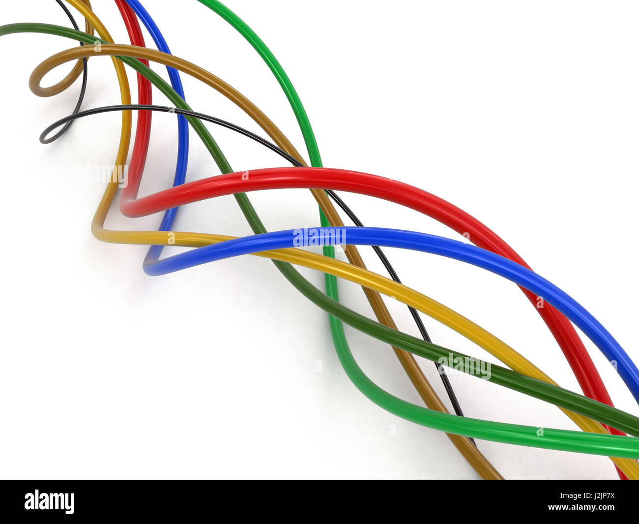Colored cables. Image with clipping path Stock Photo - Alamy