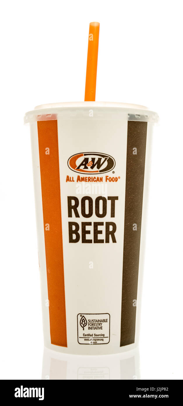 Winneconne, WI - 23 April 2017: An A&W drink with root beer on an ...