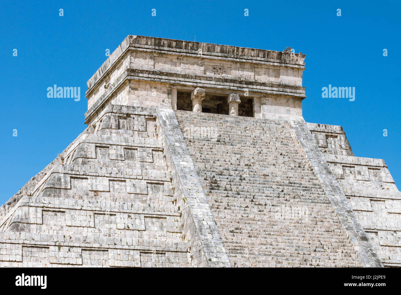The Upper Temple of the El Castillo pyramid, considered to be the ...