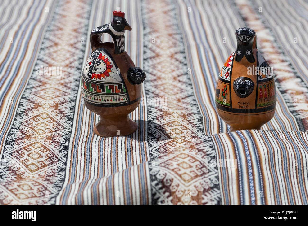 Tourist souvenirs at Pukapukara, outside of Cusco (Peru Stock Photo - Alamy