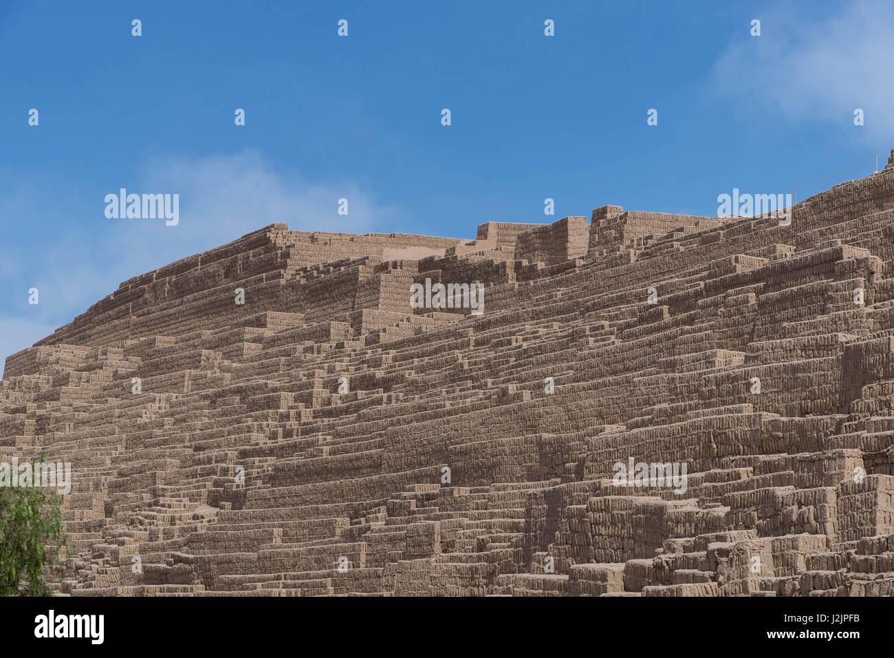 The adobe and clay pyramid of Huaca Pucllana, in the Miraflores ...