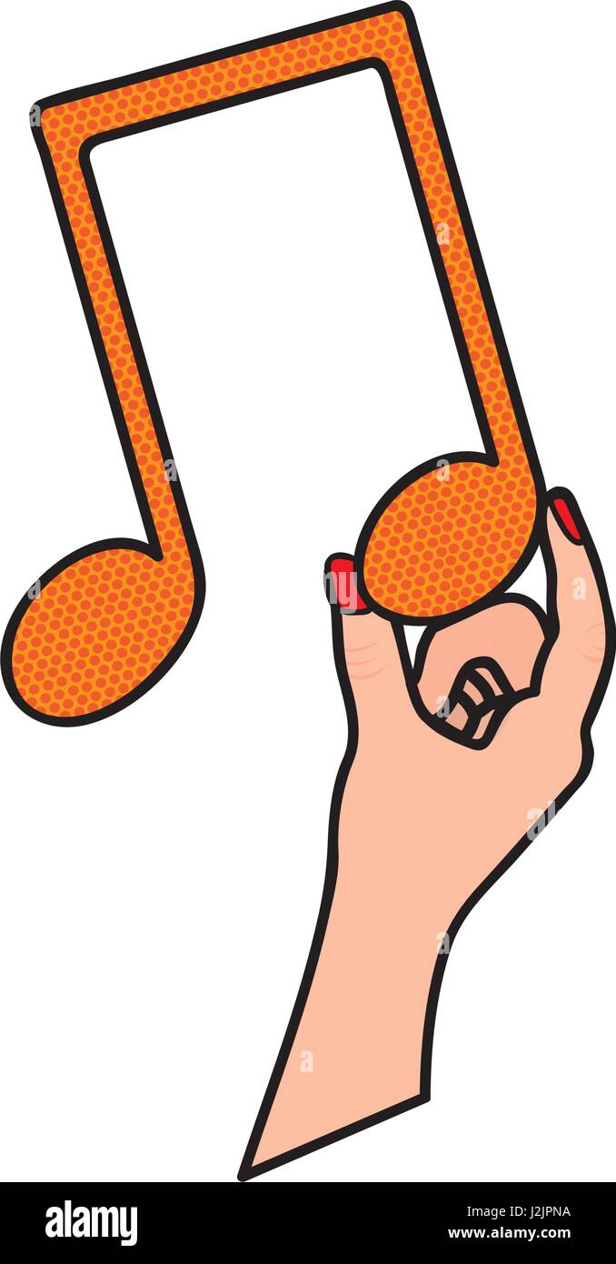 background with colorful hand holding the musical note Stock Vector ...