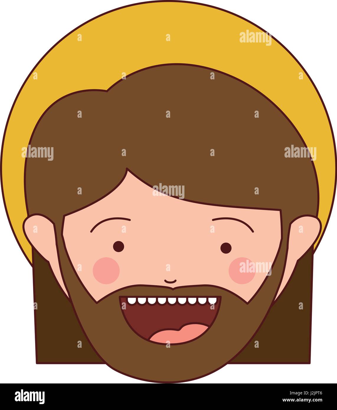 colorful silhouette of smiling face of saint joseph father Stock Vector ...