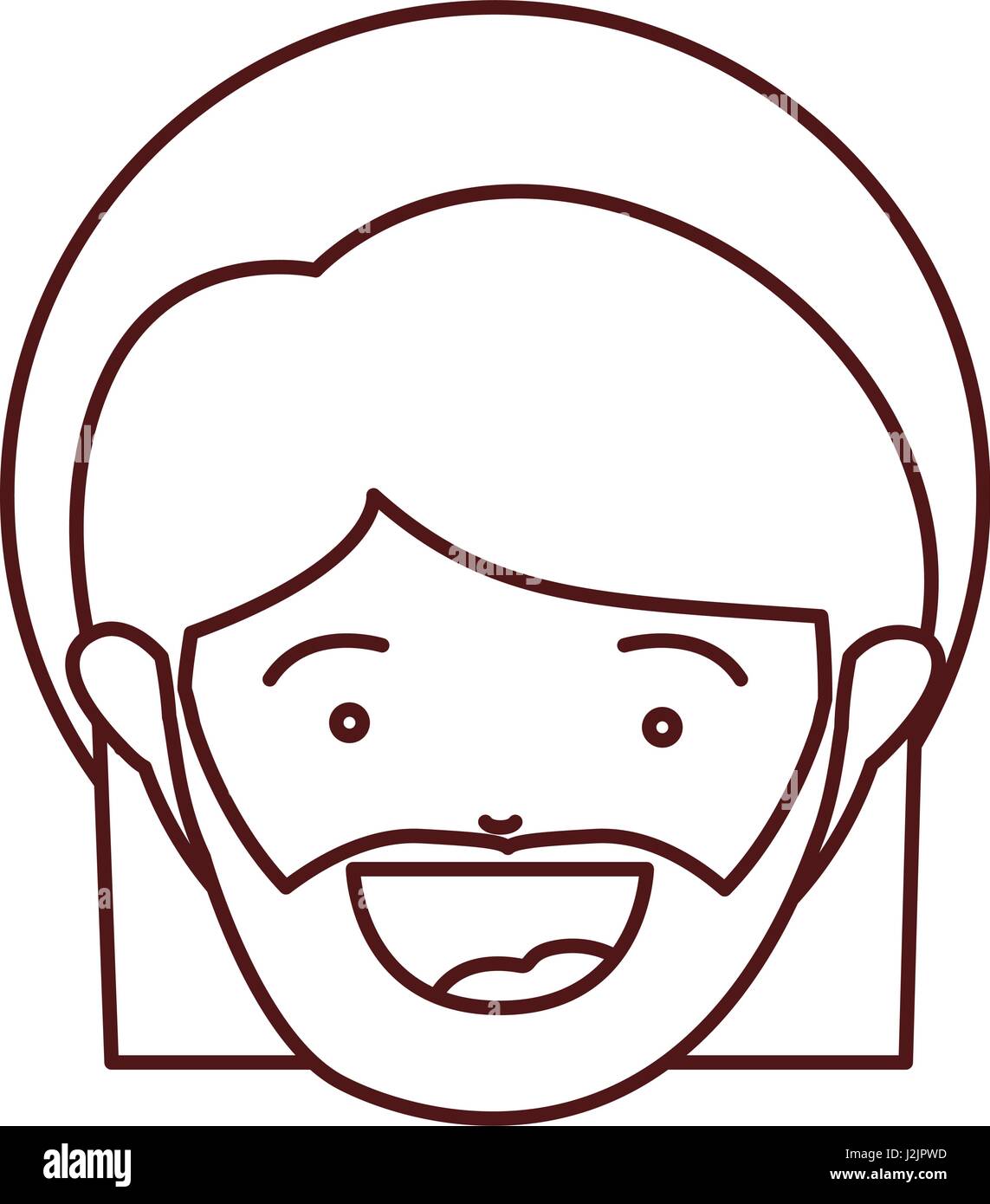 brown silhouette of face saint joseph father Stock Vector Image & Art ...