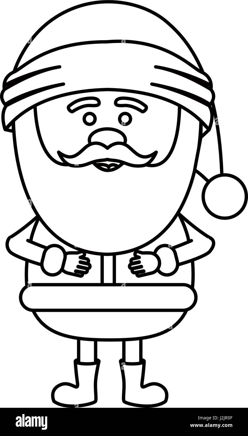 monochrome contour of santa claus standing Stock Vector Image & Art - Alamy