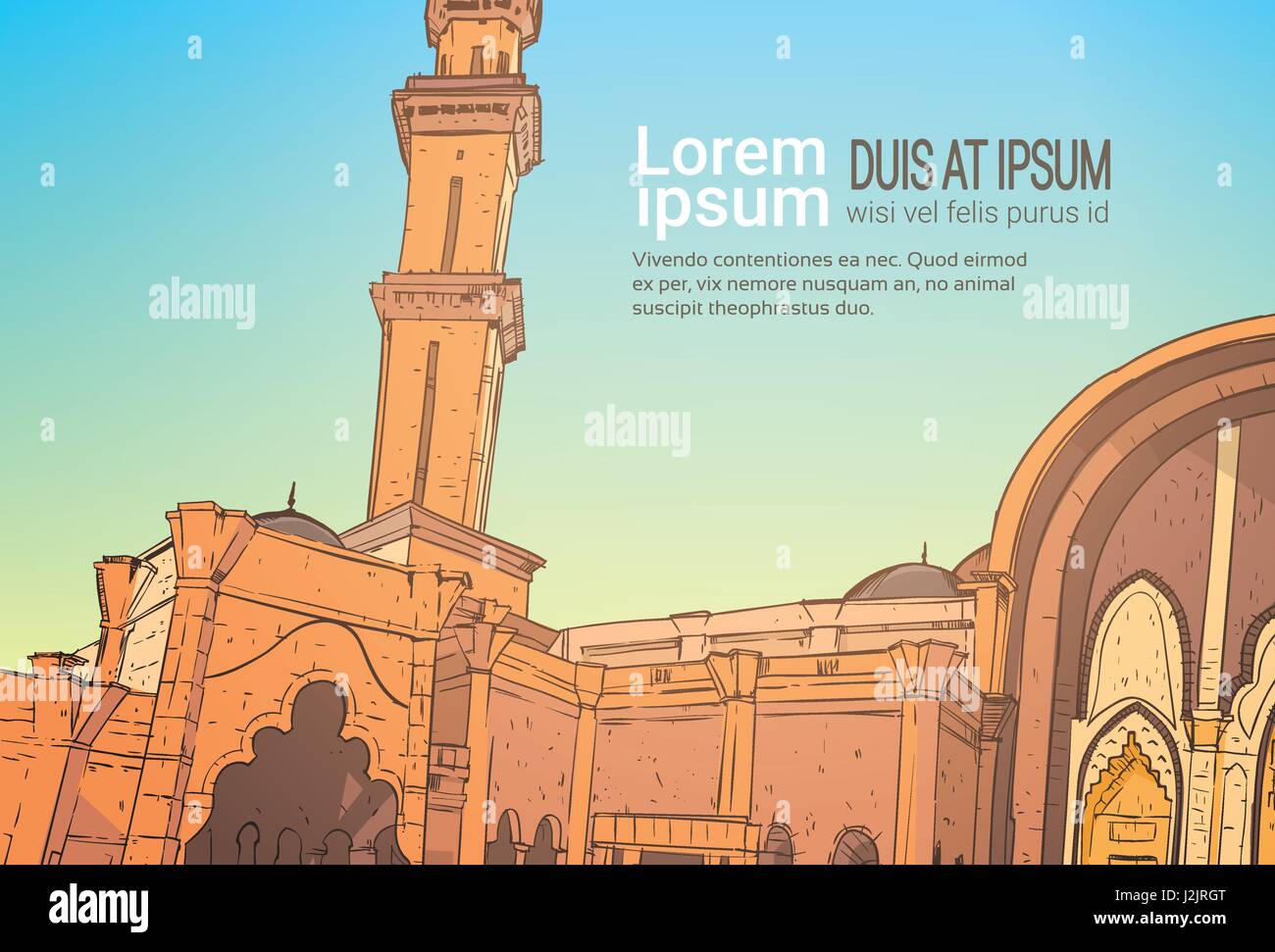 Nabawi mosque architecture exterior Stock Vector Images - Alamy