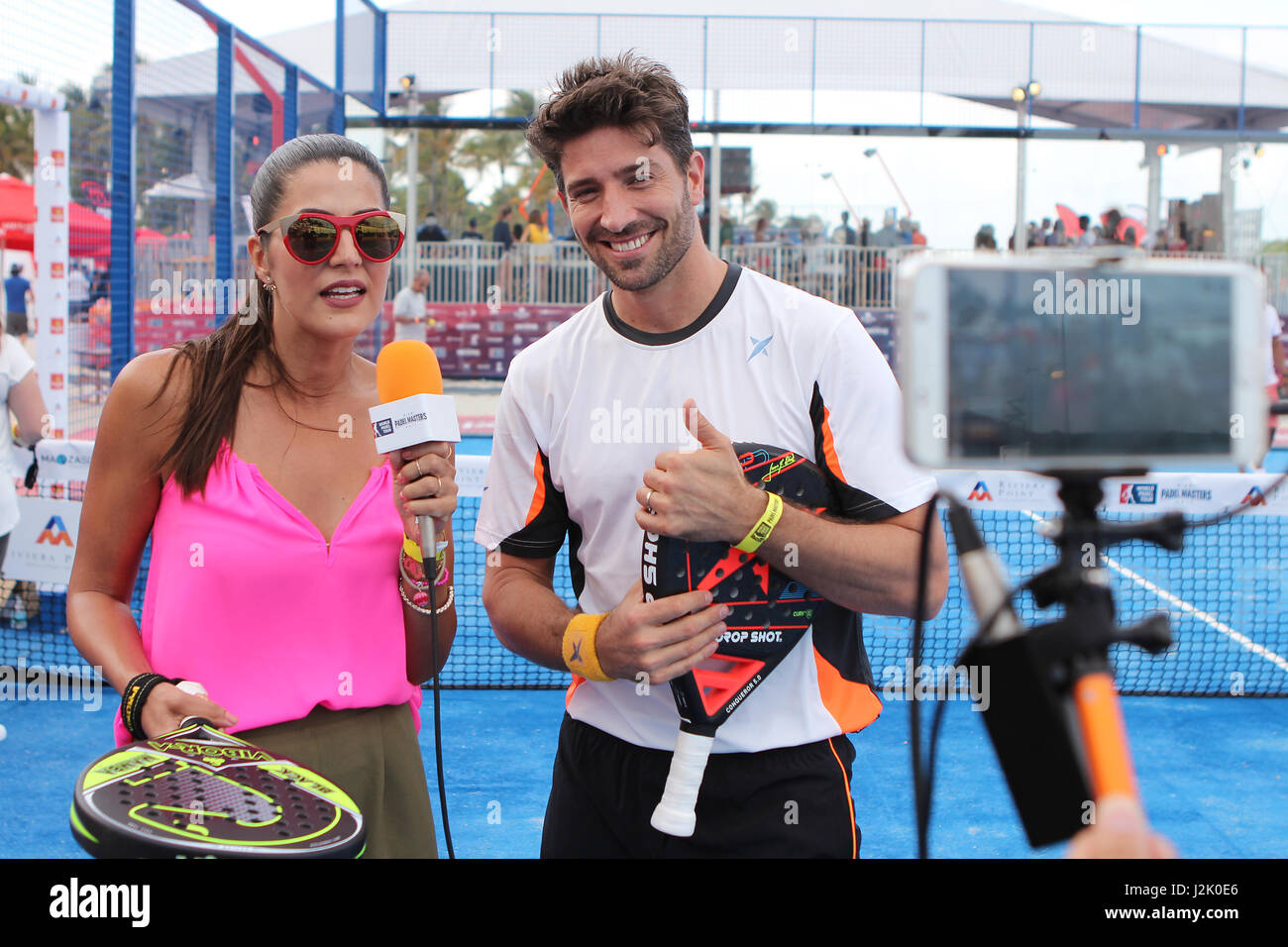Miami, FL, USA. 28th Apr, 2017. Valentina Patruno interviews David ...