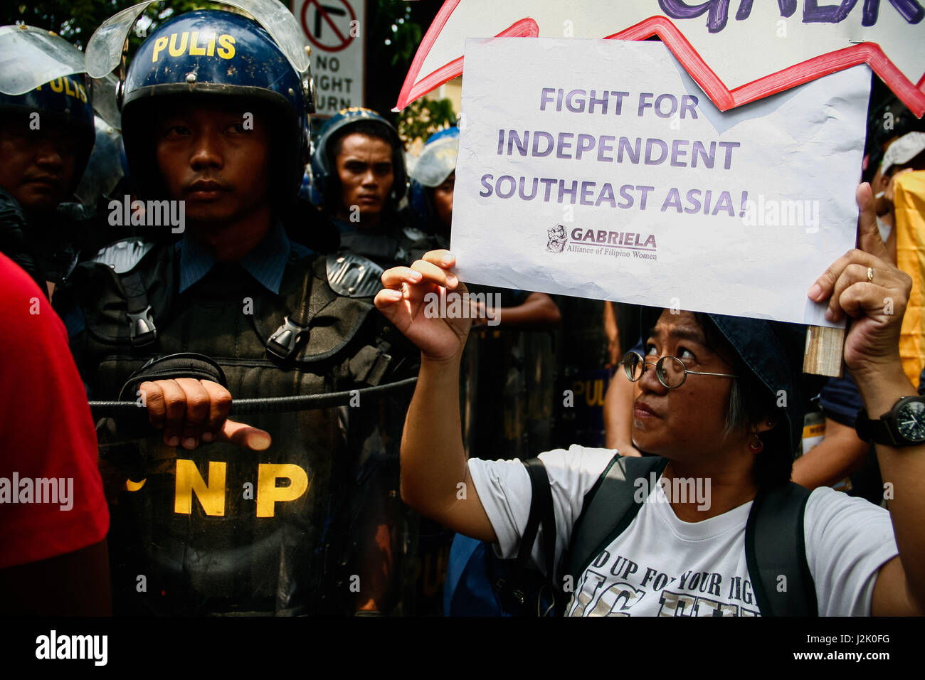 Philippines. 29th Apr, 2017. Protesters from different groups converged ...