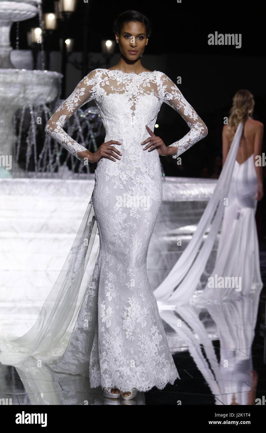 Barcelona, Spain. 28th April, 2017. Model Cindy Bruna A model wears ...