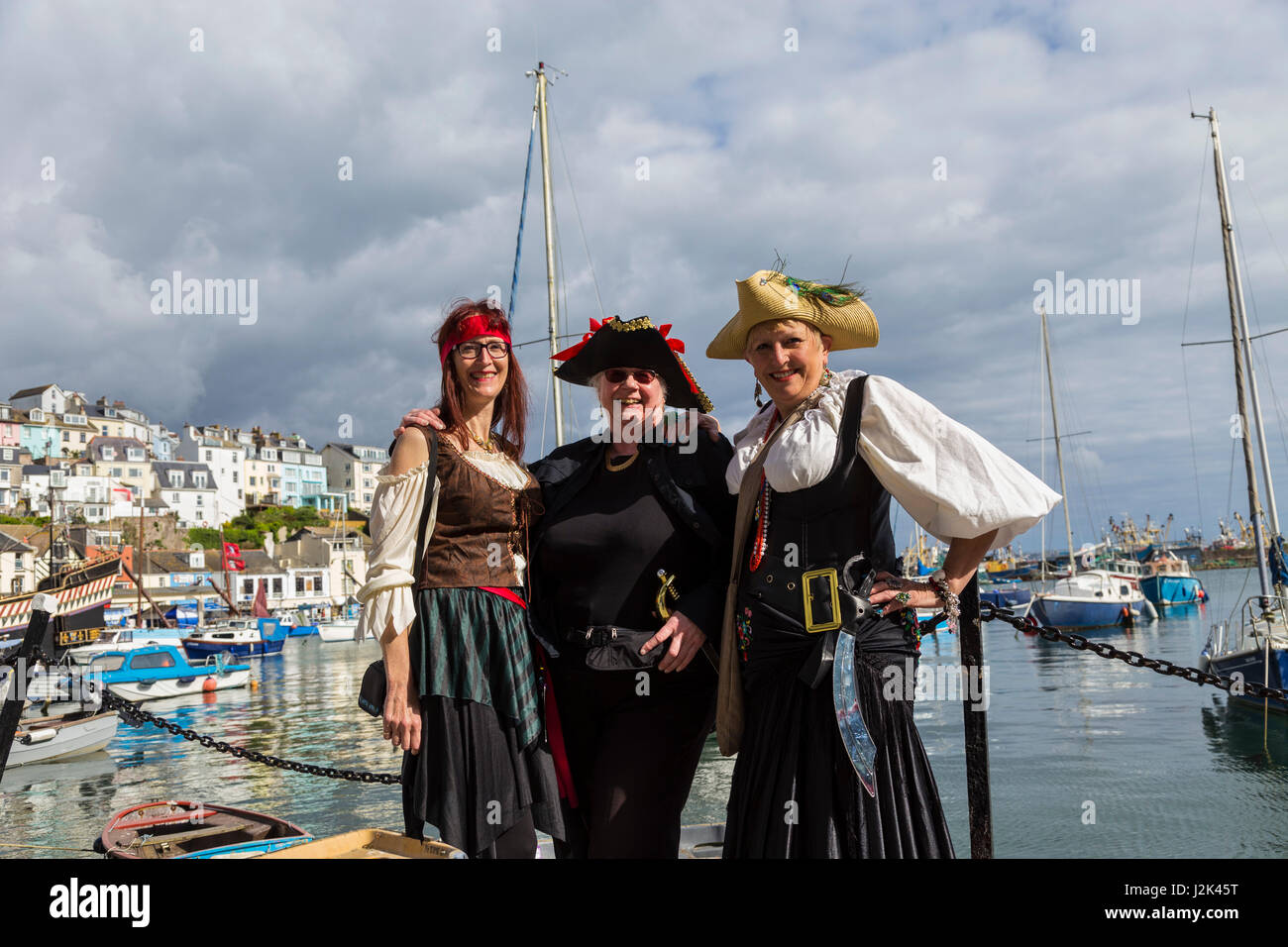 Lady pirates at the 8th Brixham Pirate Festival, one of the worlds ...