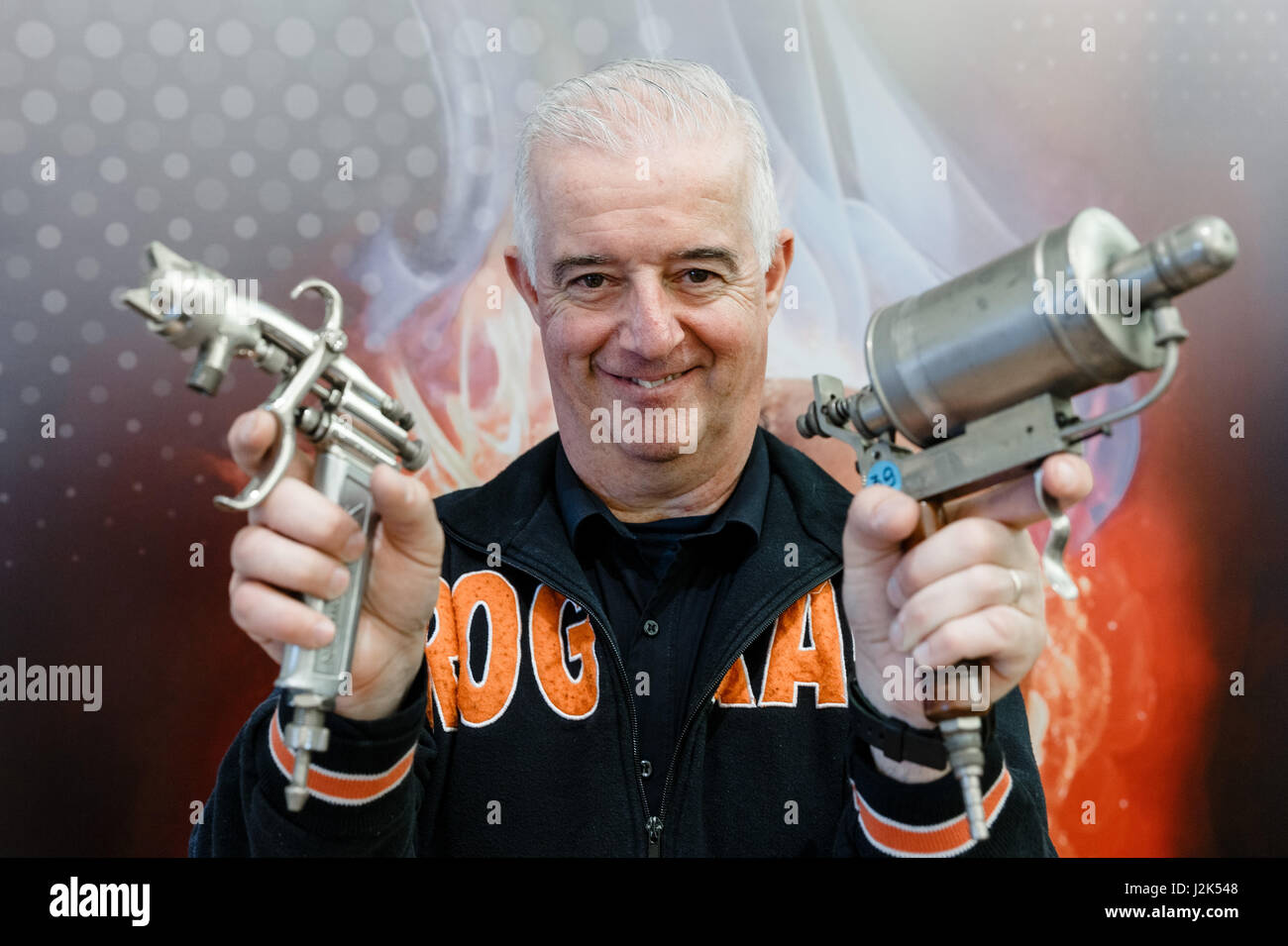 Hamburg, Germany. 29th Apr, 2017. The Italian artist Mario Romani shows ...