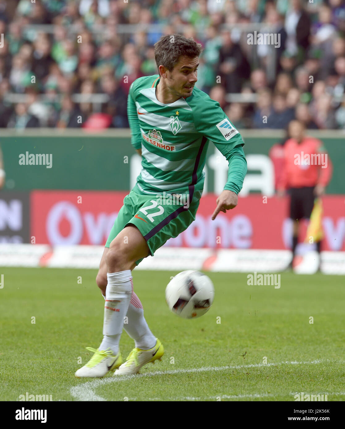 Bremen's Fin Bartels in action at the German Bundesliga soccer match ...