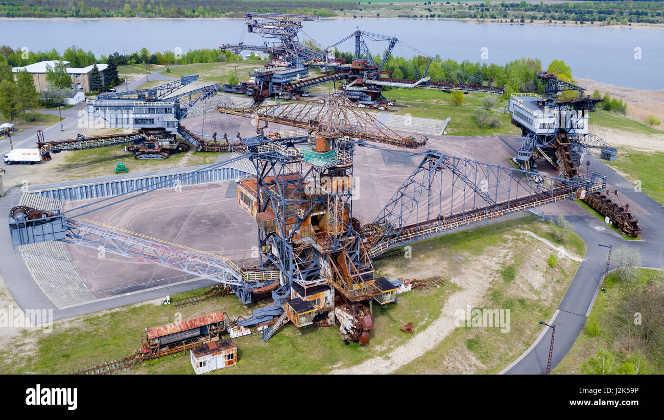 Graefenhainichen, Germany. 28th Apr, 2017. Several surface mining ...