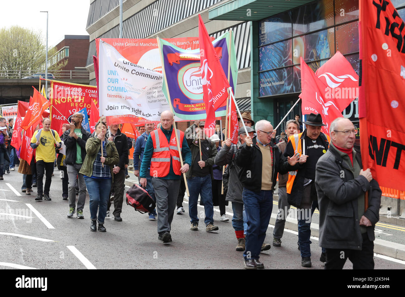 Manchester, UK. 29th Apr, 2017. Workers May Day March through ...