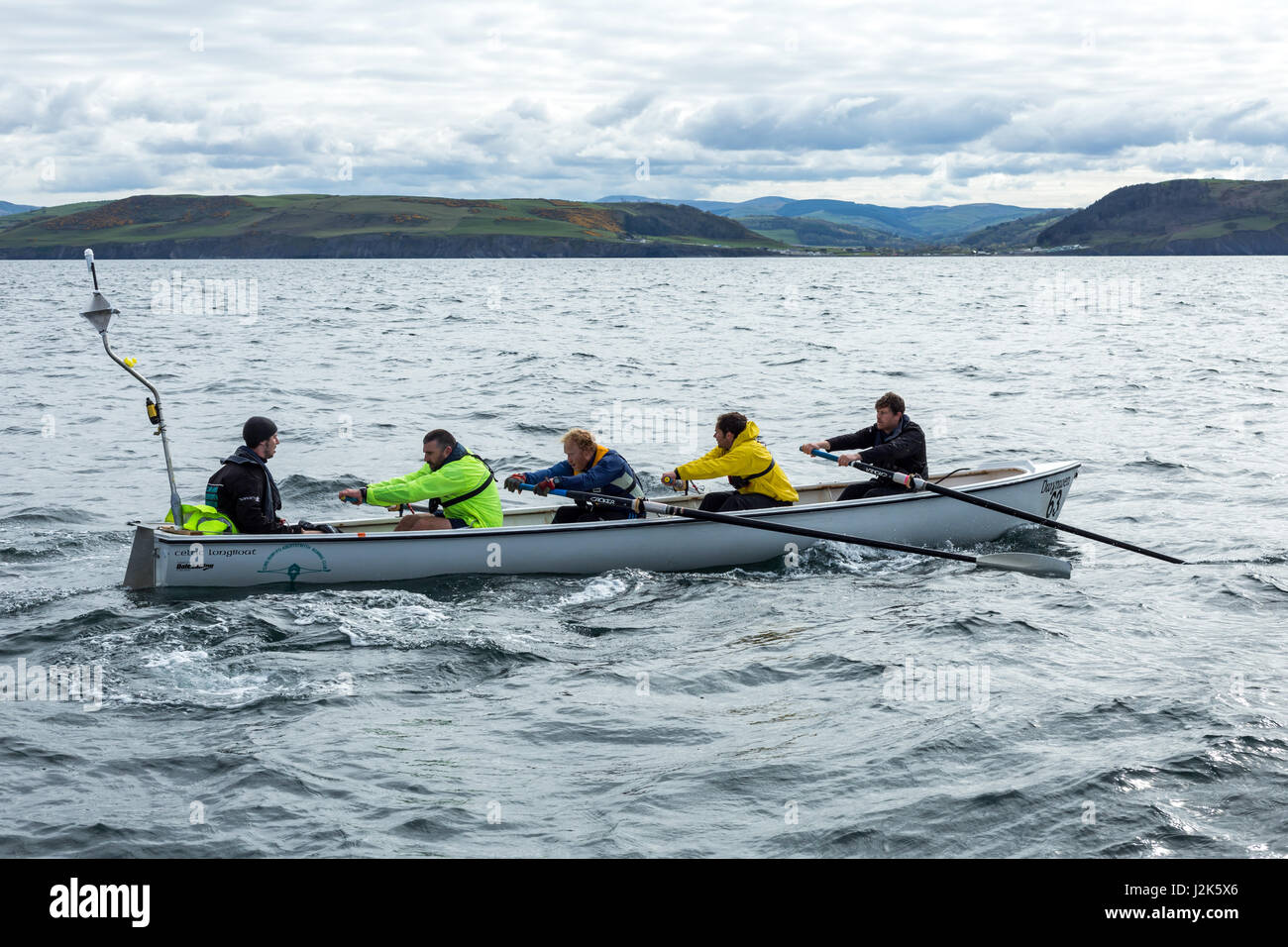 Irish Sea, UK. 29th April 2017 Aberystwyth mens rowing team competing ...