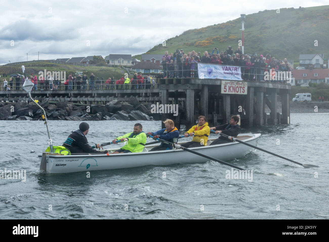 Irish Sea, UK. 29th April 2017 Aberystwyth mens rowing team about to ...