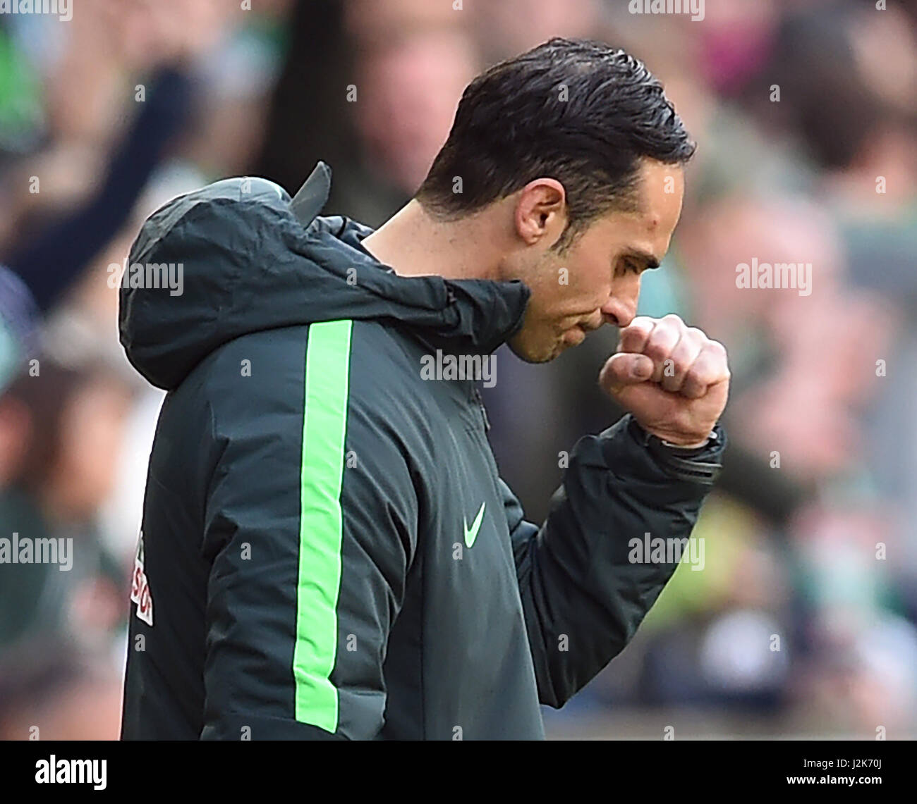 Bremen, Germany. 29th Apr, 2017. Bremen's coach Alexander Nouri after ...