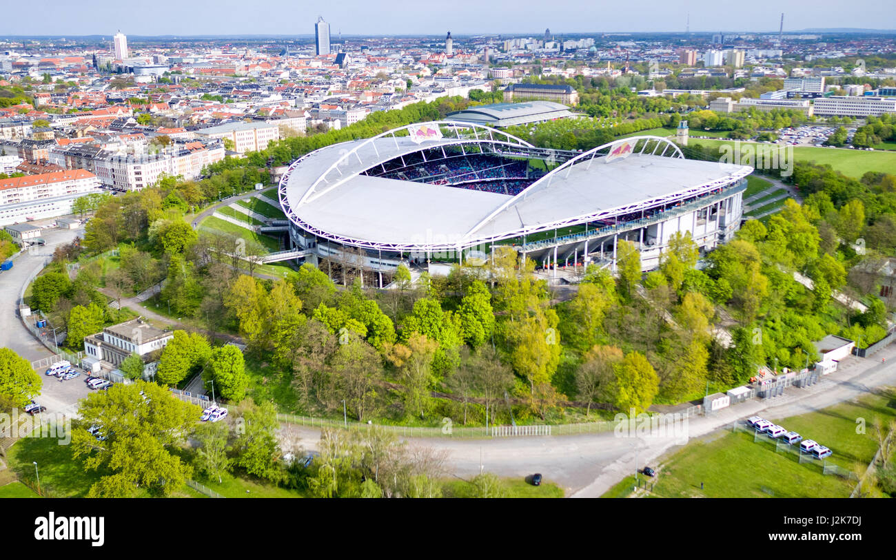 The Red Bull Arena and area around the stadium taken by a drone during ...