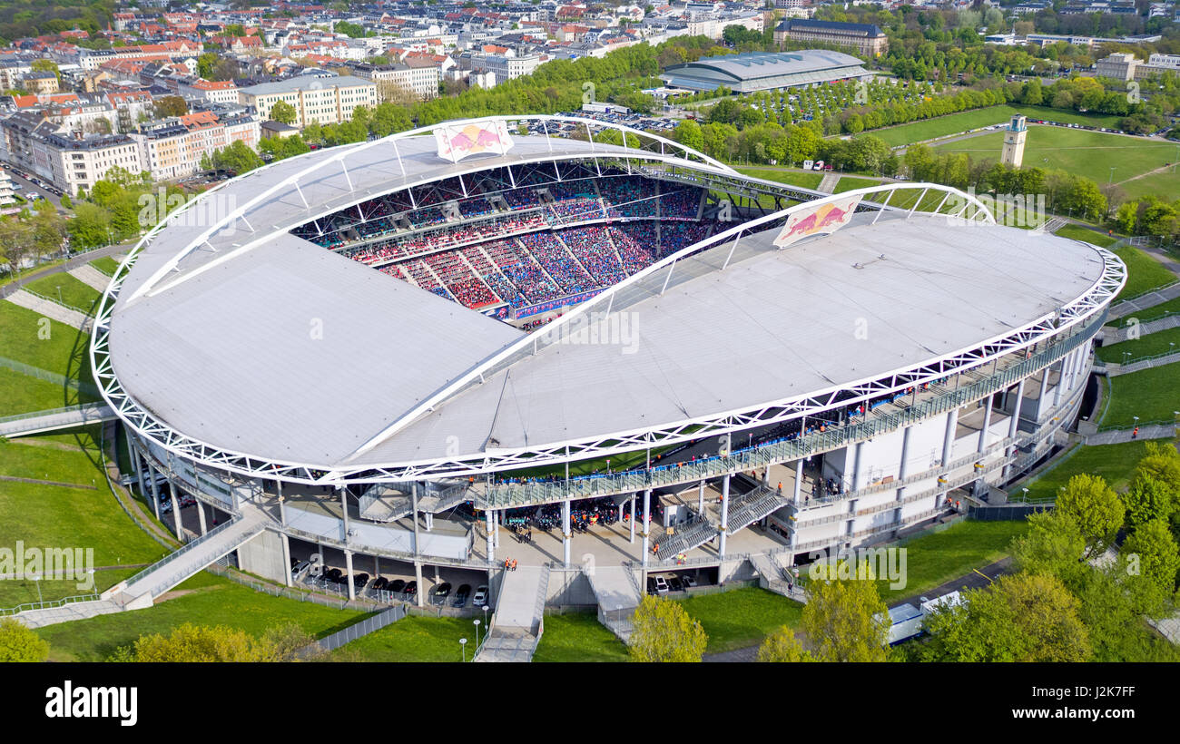 Leipzig, Germany. 29th Apr, 2017. The Red Bull Arena and area around ...