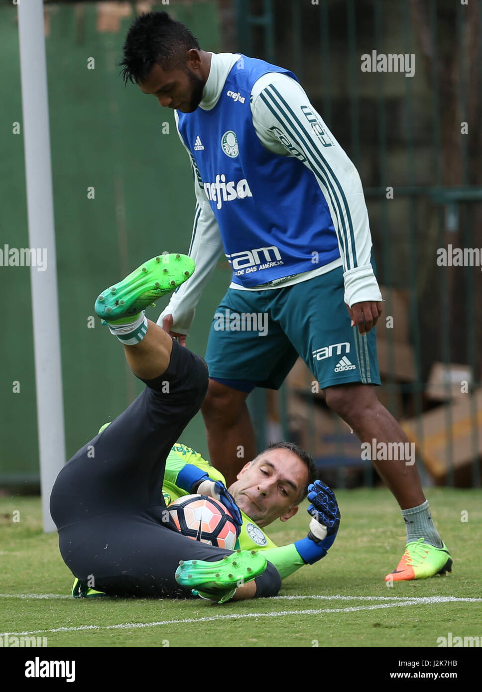 SÃO PAULO, SP - 29.04.2017: TREINO DO PALMEIRAS - The goalkeeper ...