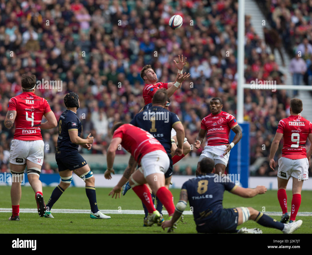 Rugby ball kick off hi-res stock photography and images - Alamy