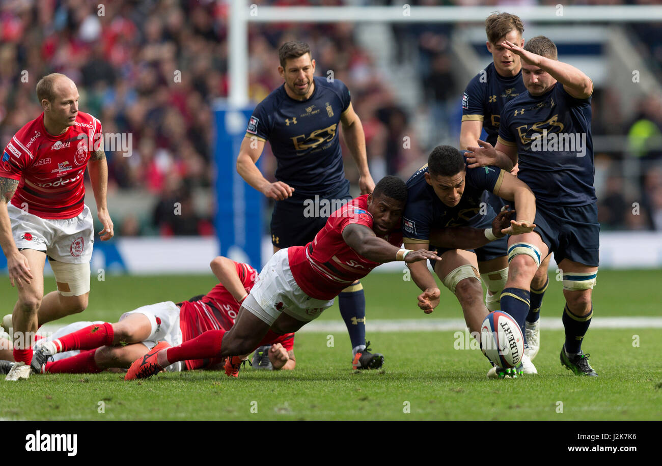 Players compete for the ball in the 100th fixture of the Army/ Navy ...