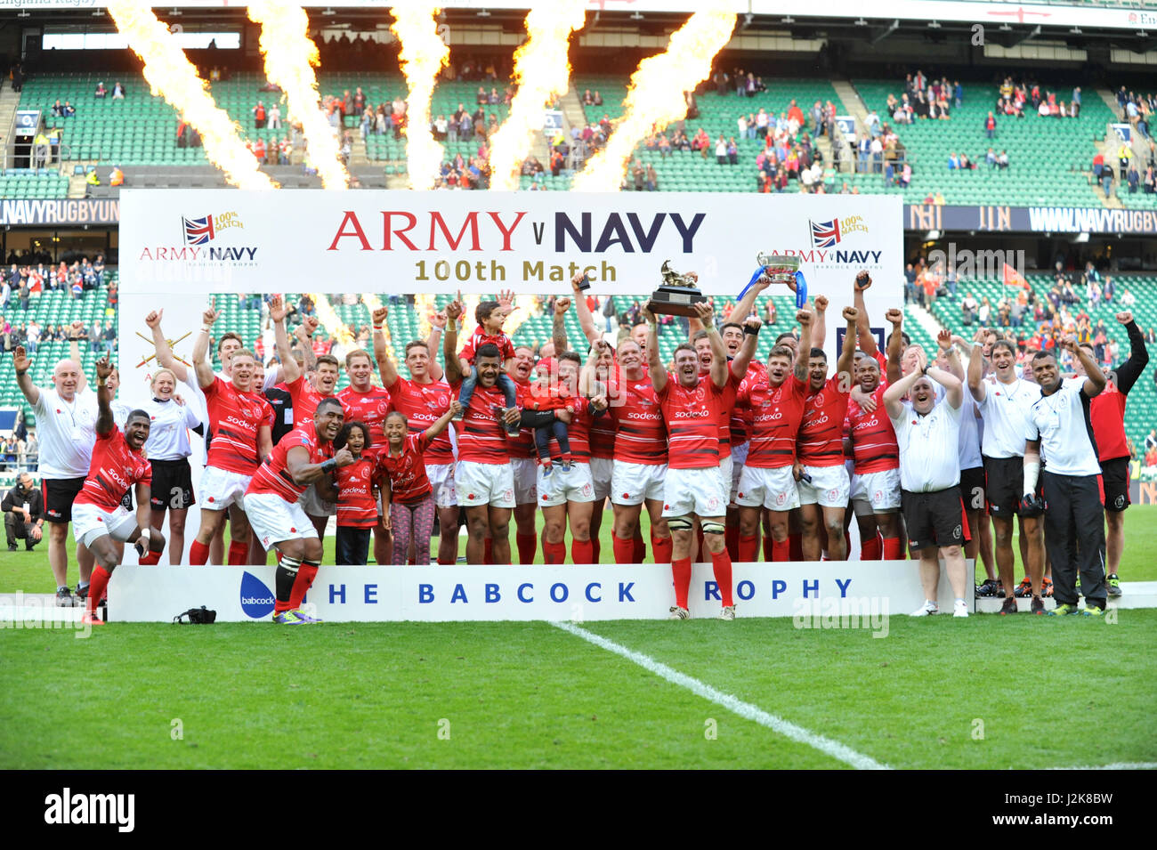 London, UK. 29th Apr, 2017. The victorious Army Rugby Team Celebrating ...