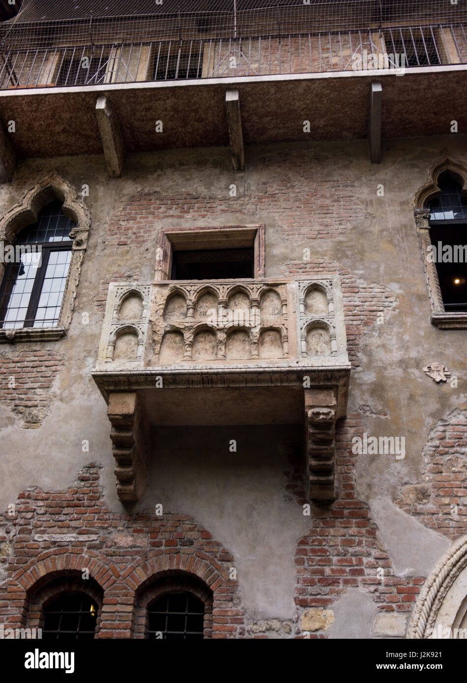 The famous balcony of Romeo and Juliet in Verona, Italy. Juliet's ...