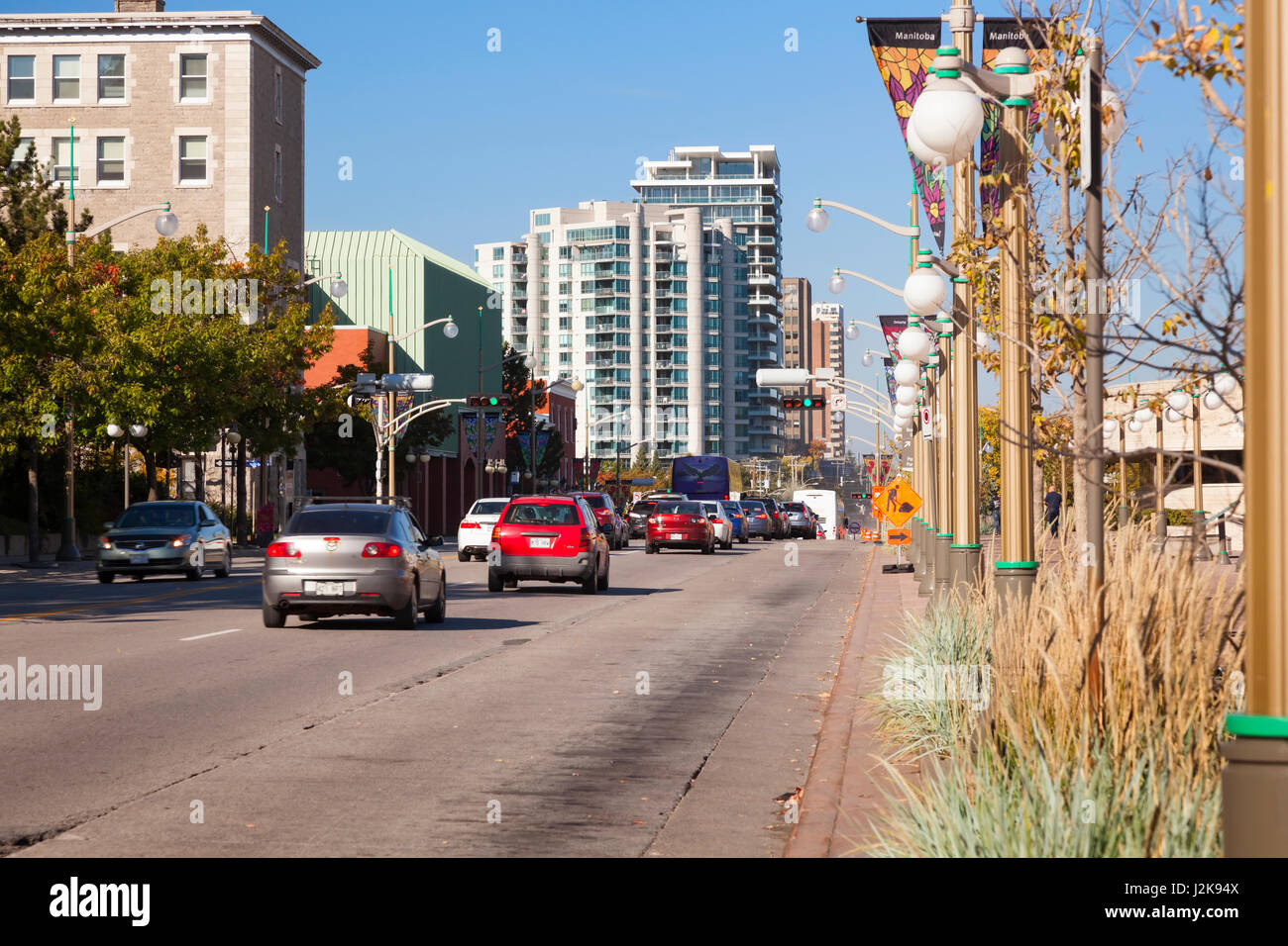 Traffic at rush hour along Rue Laurier (Laurier Street) in Hull ...