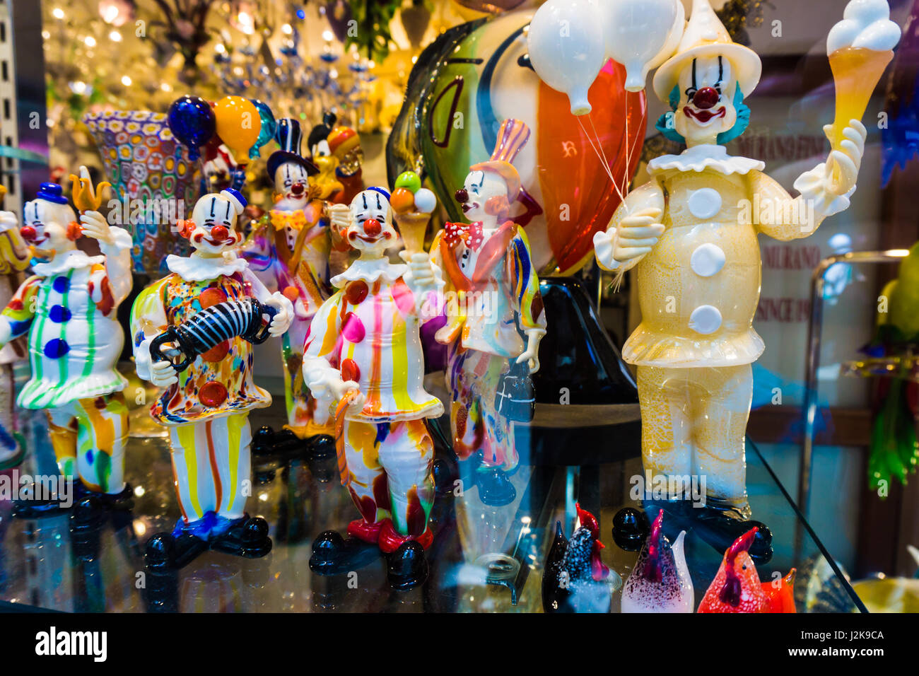VENICE, ITALY - JUNE 1, 2014: Murano glass on display in window shop in ...