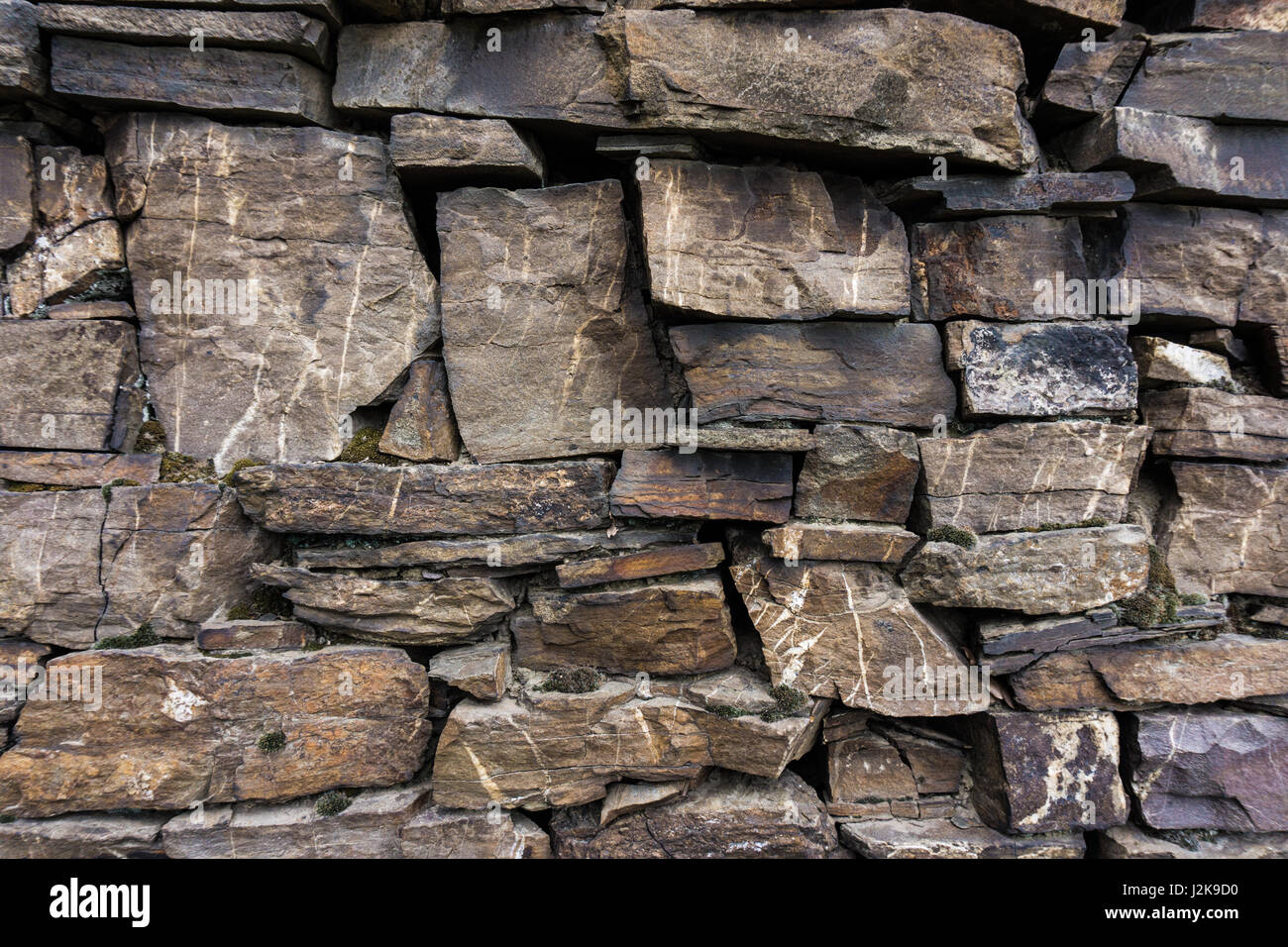 old stone wall. pattern of decorative slate stone wall surface ...