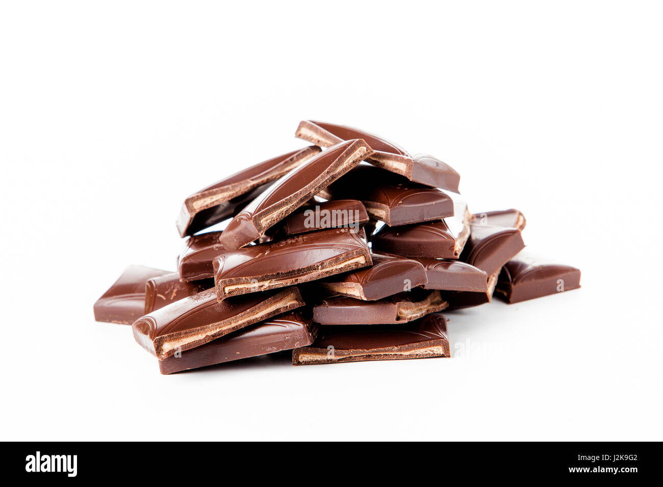 Chocolate bars stack isolated on white background. Chocolate blocks ...