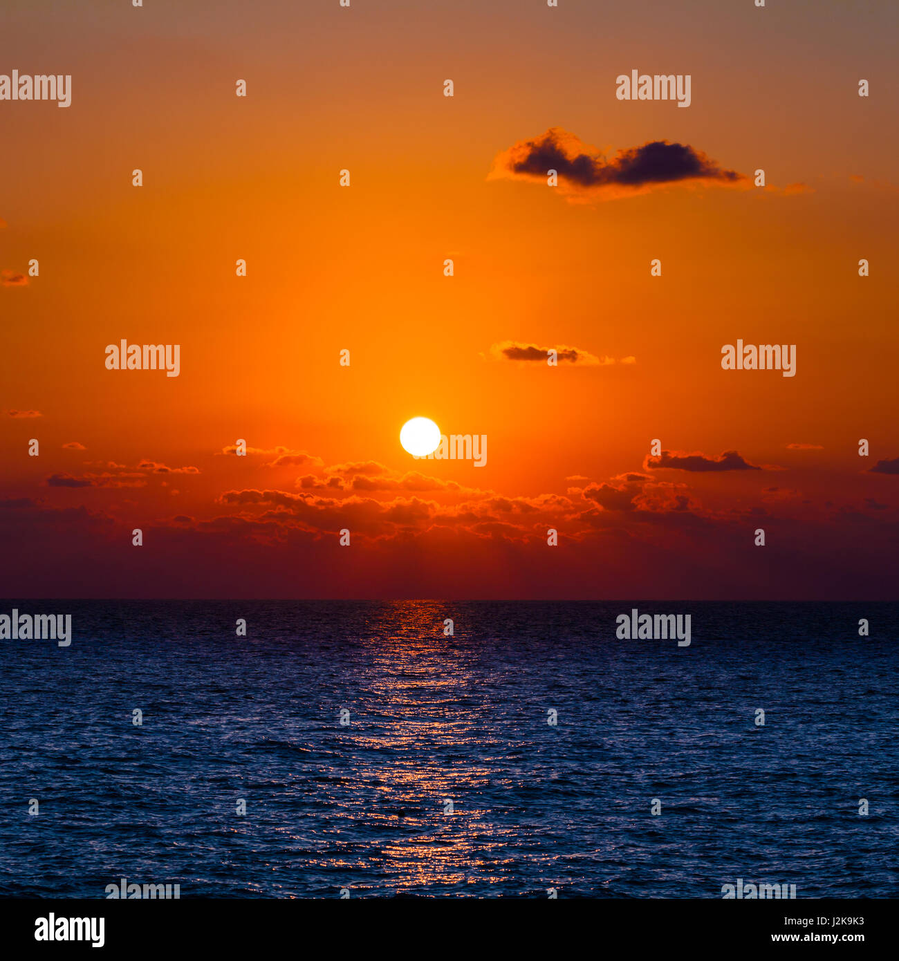 Beautiful sunset. Nice sunset over sea Stock Photo - Alamy