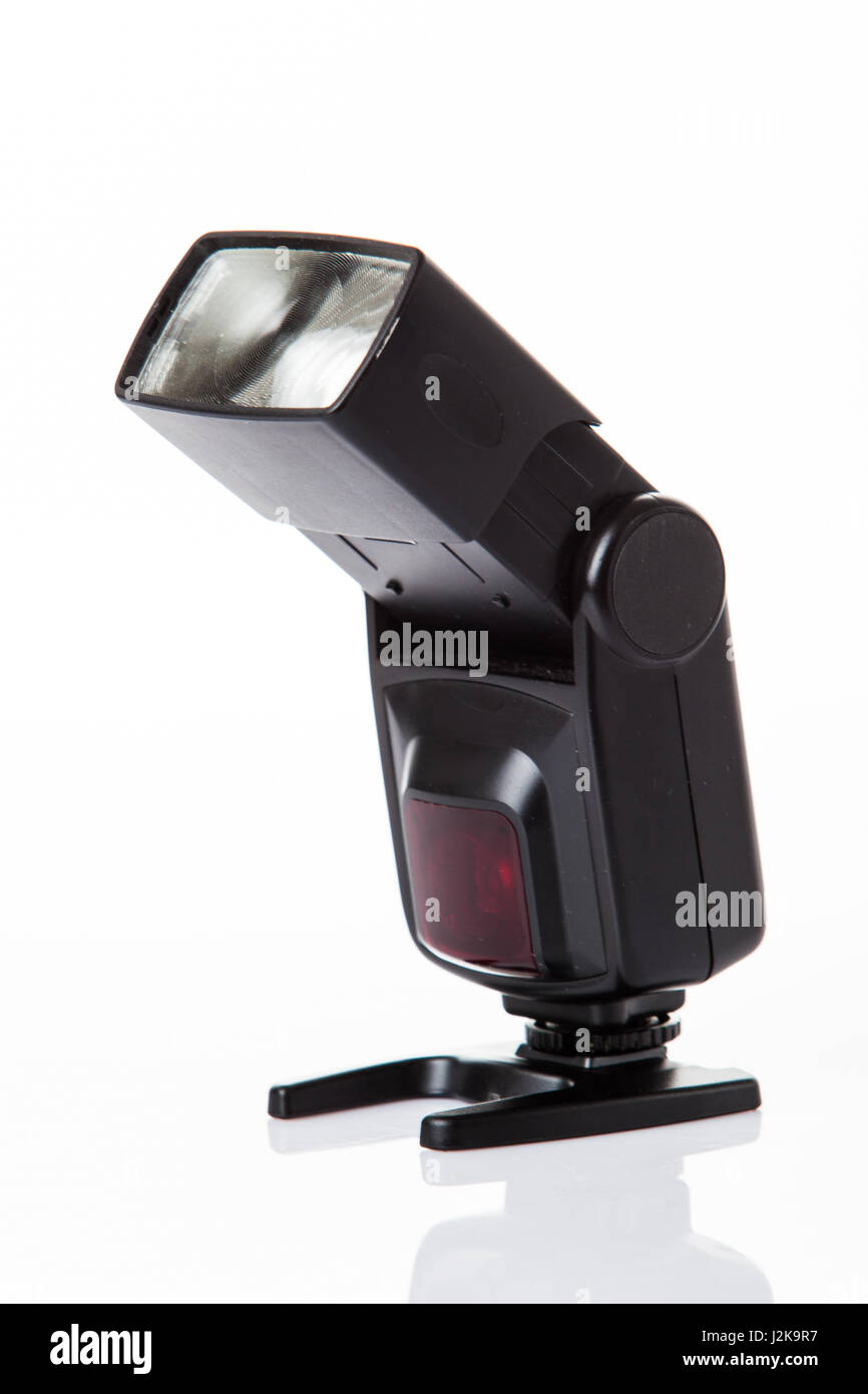 Camera flash light isolate on white background Stock Photo - Alamy