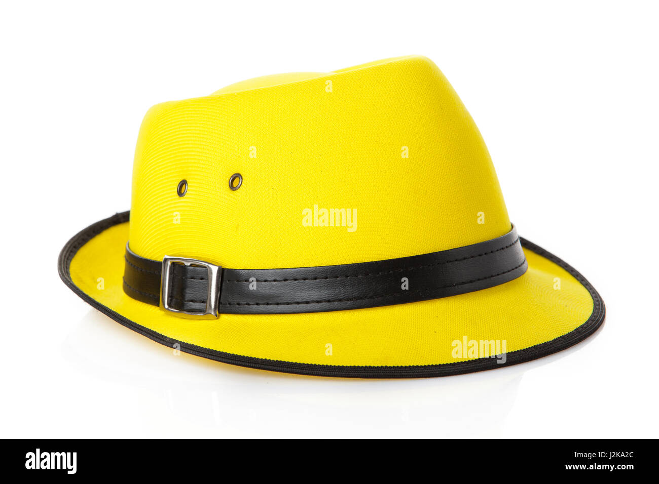 yellow straw hat isolated on white Stock Photo - Alamy