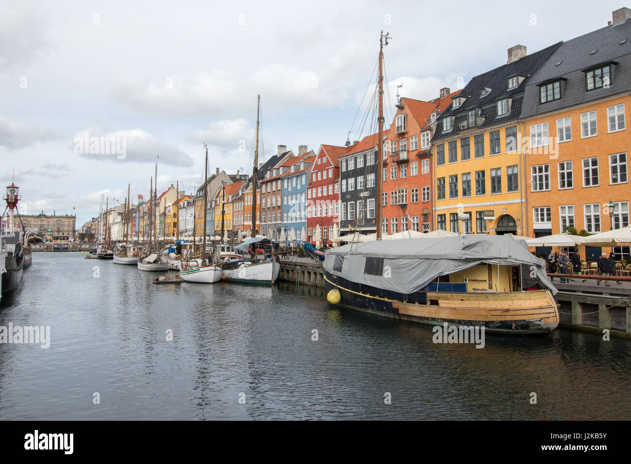 Nyhavn district in Copenhagen, the capital of Denmark. Nyhavn is a 17th ...