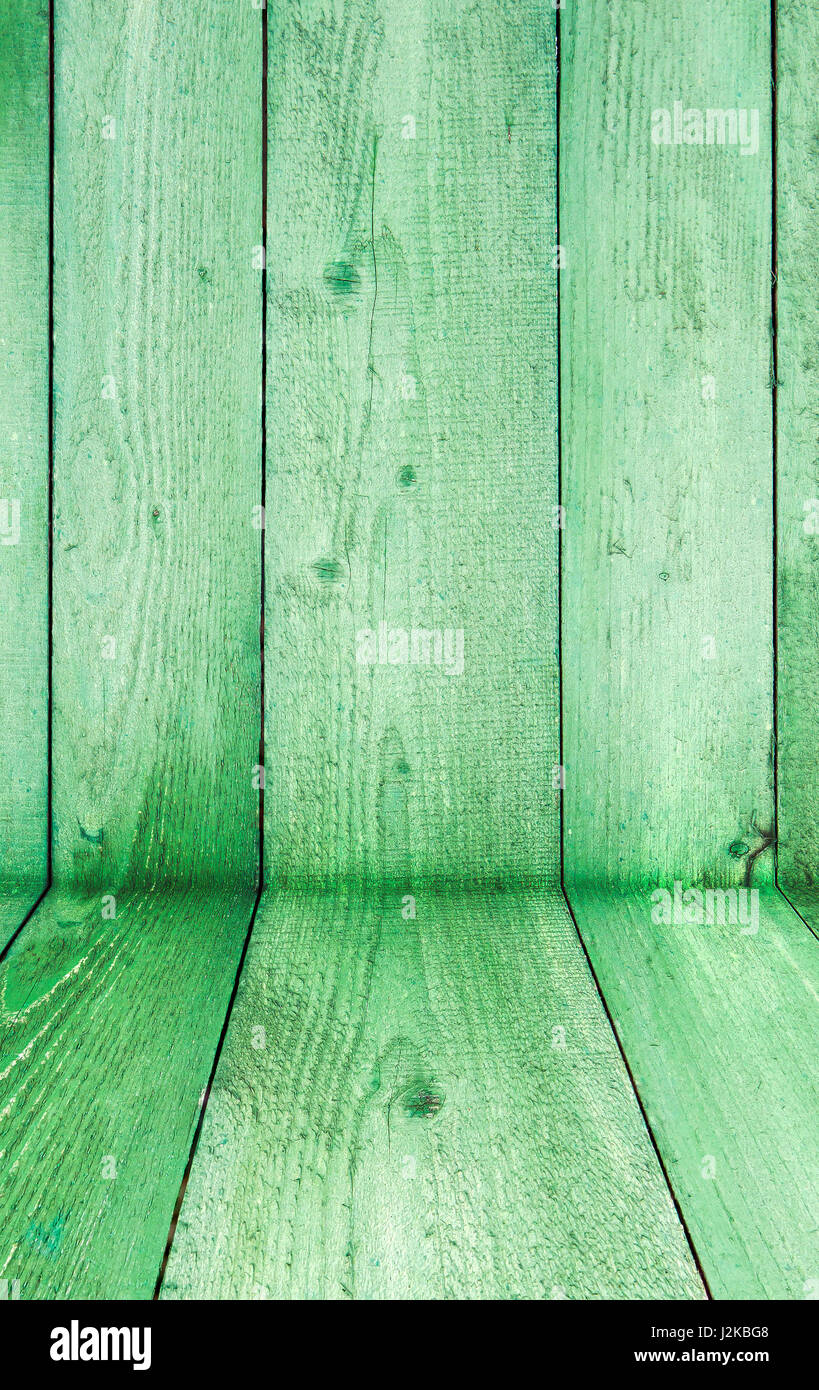 Natural weathered wooden planks background. Old painted in green boards ...